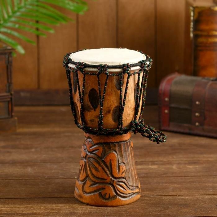 Музыкальный инструмент барабан джембе 'Тёмный' 26х14х14 см микс