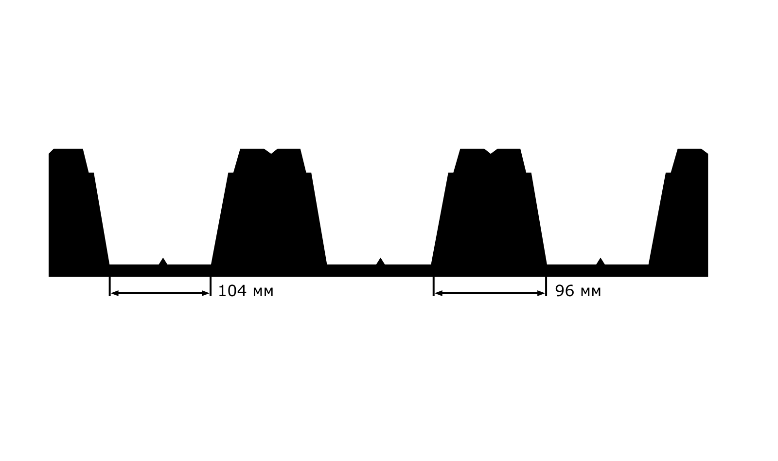 Уплотнитель профнастила Н-114 нижний (10 шт.) 750 мм