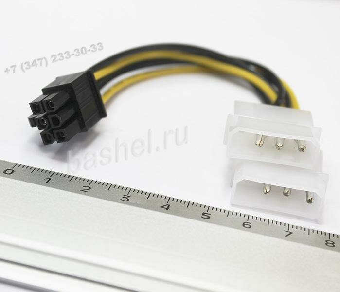Переходник низковольт. питания для видеокарт PCI-E, 2big-6pin, ORIENT