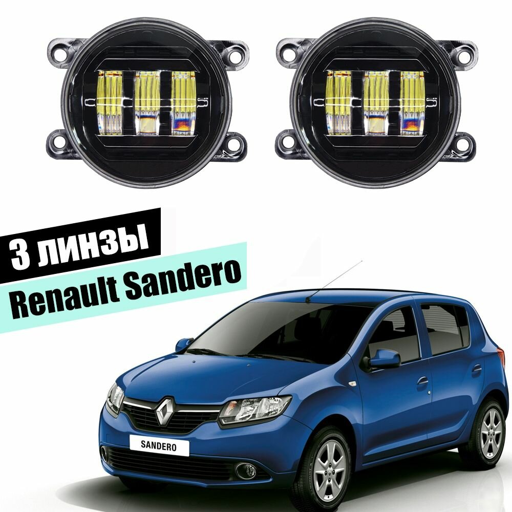 Противотуманные фары для Renault Sandero led туманки птф