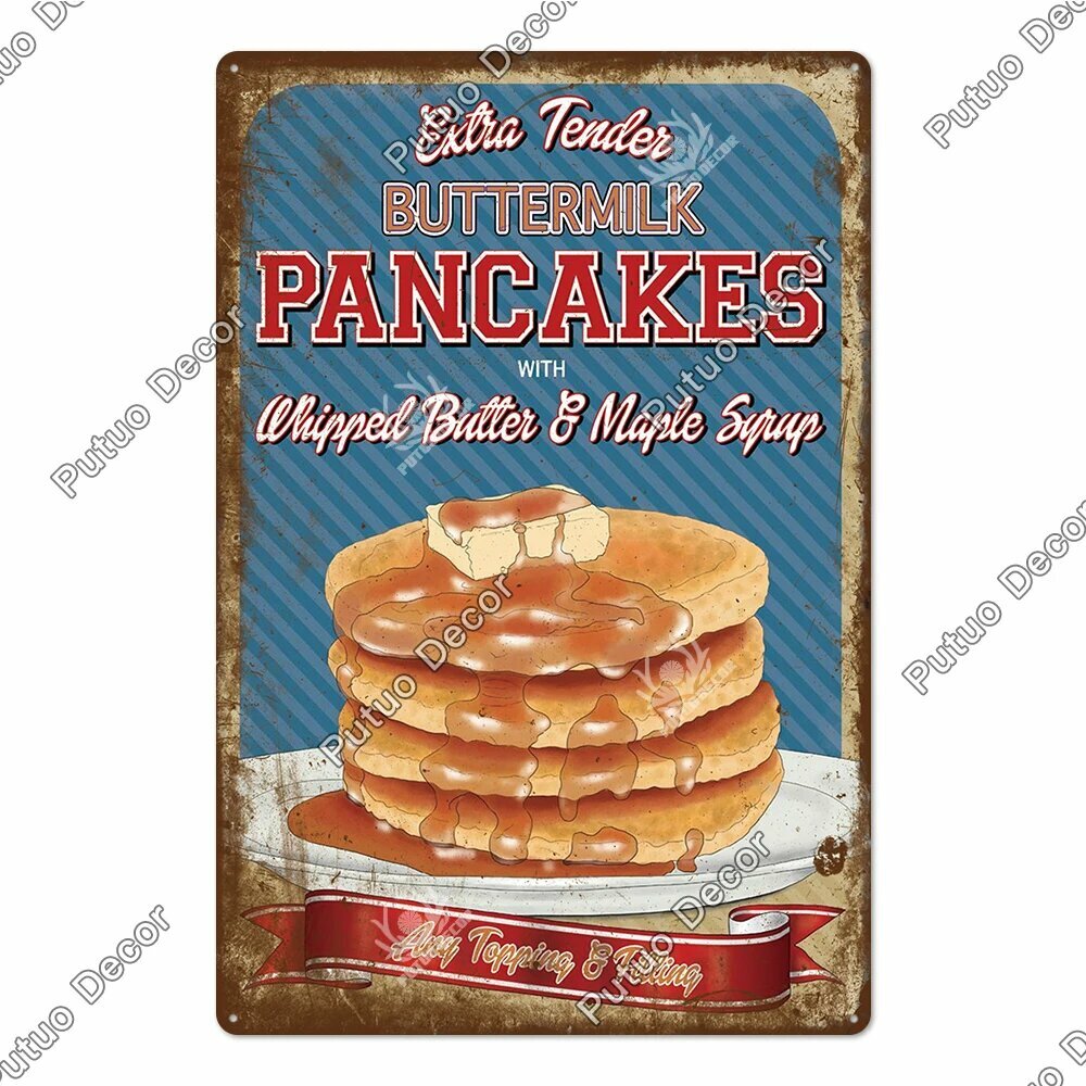 Металлическая табличка Putuo Decor "Buttermilk Pancakes" THF953