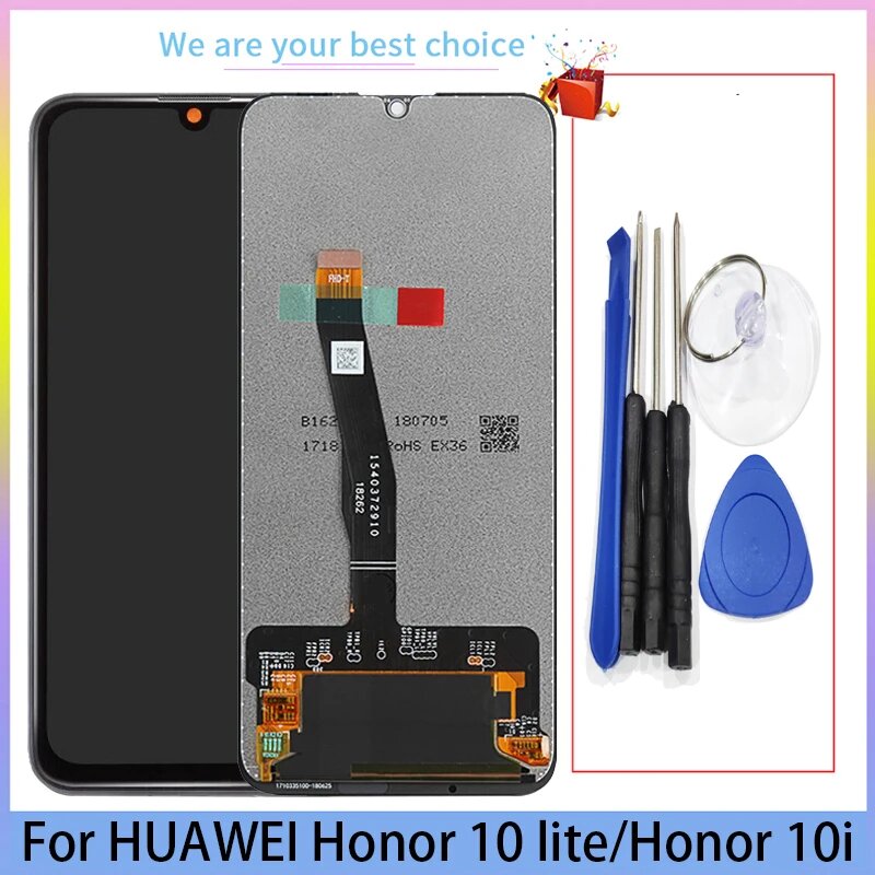 Оригинальный ЖК-дисплей 6,21 дюйма для Huawei Honor 10 Lite 10i 20i HRY-LX1 с рамкой, black no frame