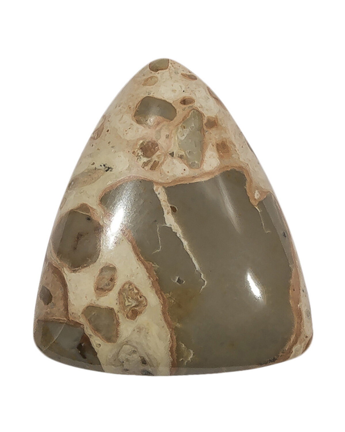 Кабошон Яшма брекчия, размер: 24х21х6 мм, натуральный минерал.