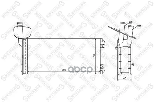 Радиатор печки! без AC VW T4 90> Stellox арт. 1035020SX