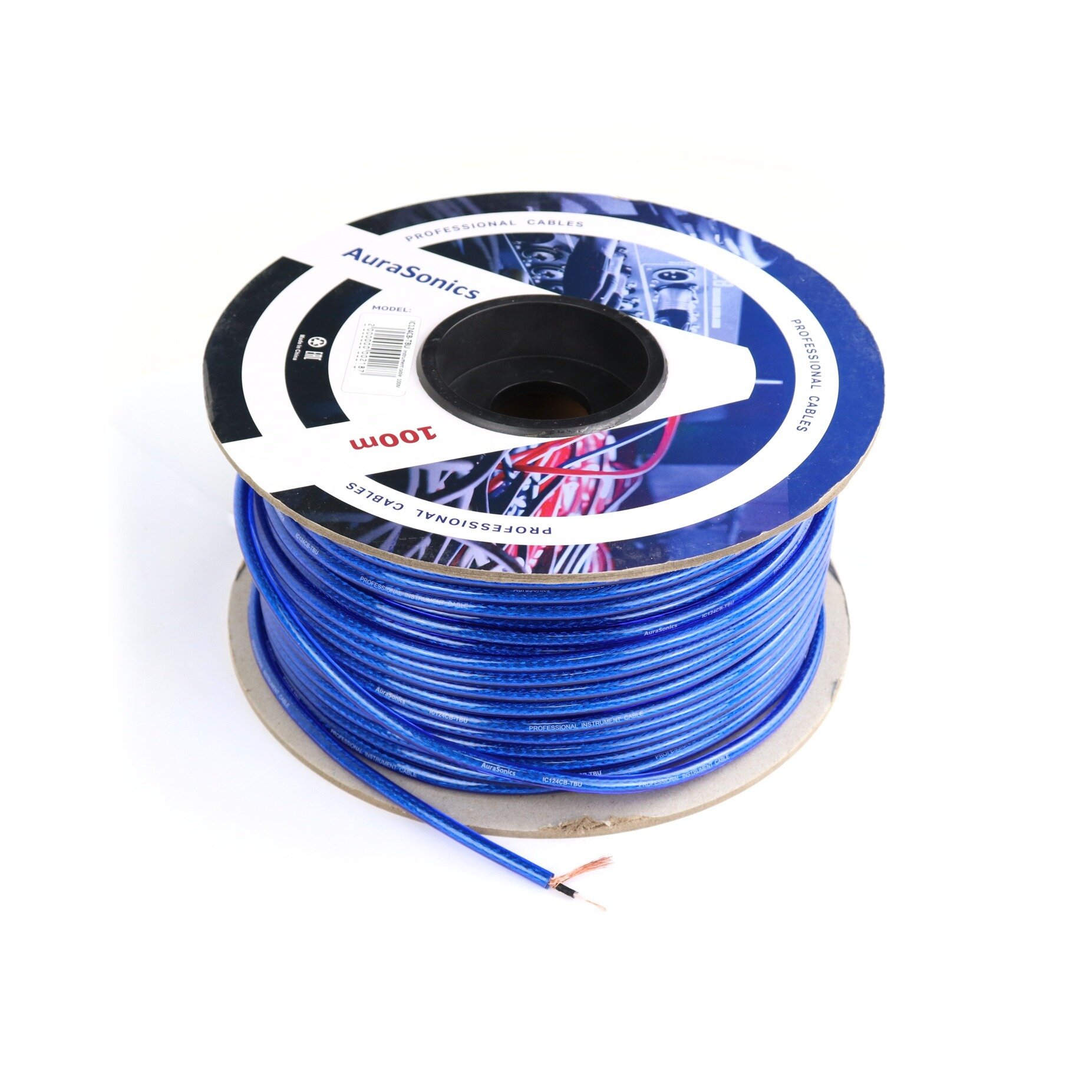 Кабель микрофонный на катушках AuraSonics IC124CB-TBU 100.0m, катушка