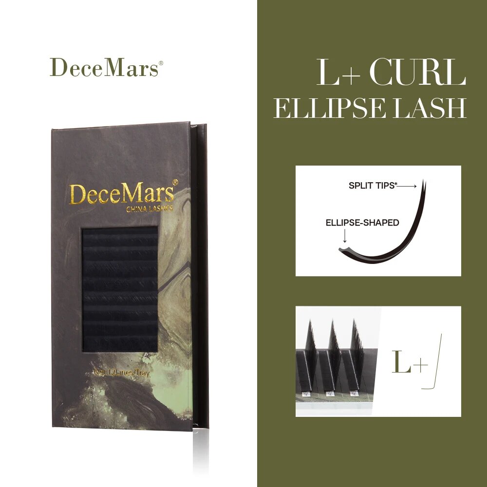DeceMars L+ Curl Ellipse Lash, 0.15мм, 8-15MIX