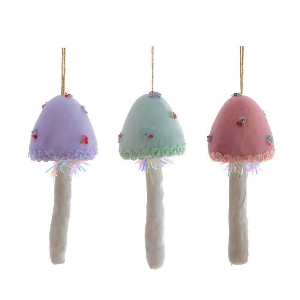 Изделие декоративное подвесное "Гриб", L5 W5 H14 см, 3в.(цена за одну штуку)