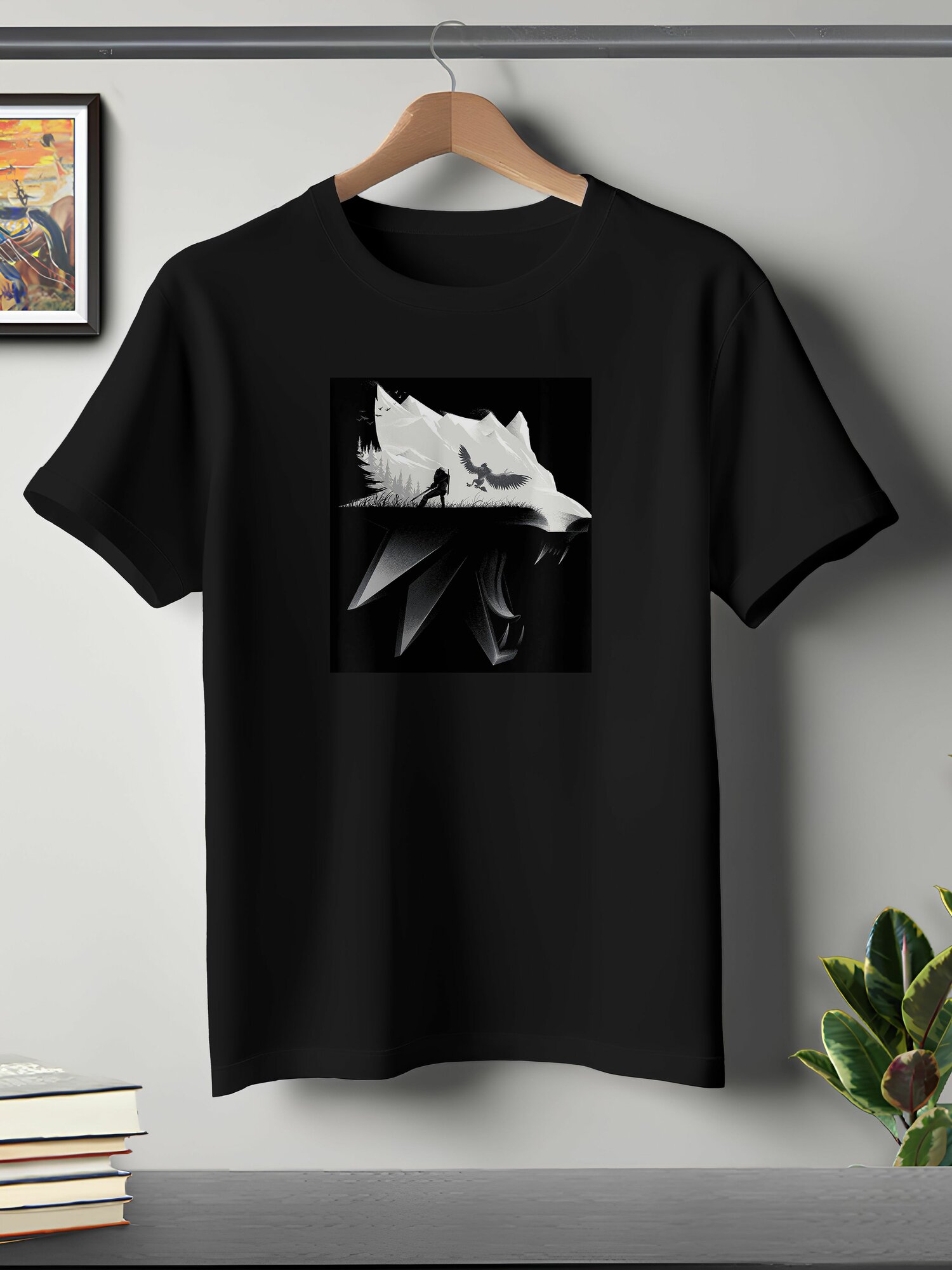 Футболка ONEQ унисекс 56-58 (3XL) размер с принтом Ведьмак, черная