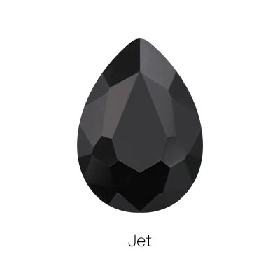 Стразы каплевидные черные Jet 13x18 мм, 50 шт