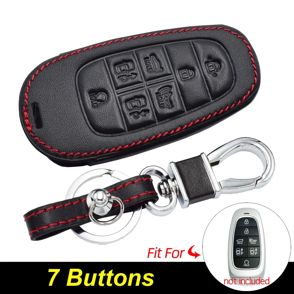 Кожаный чехол ATOBABI для автомобильного ключа, брелок для Hyundai Tucson Nexo Santa Fe 7 Buttons
