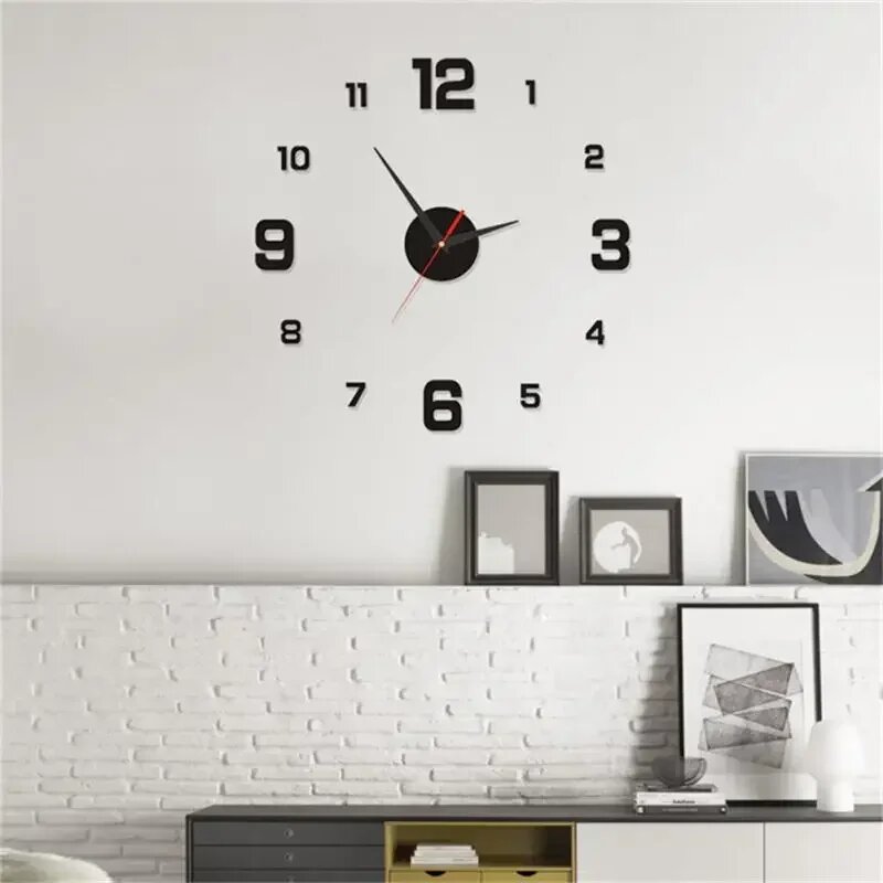 Настенные цифровые часы LED 40 см Черный, Black