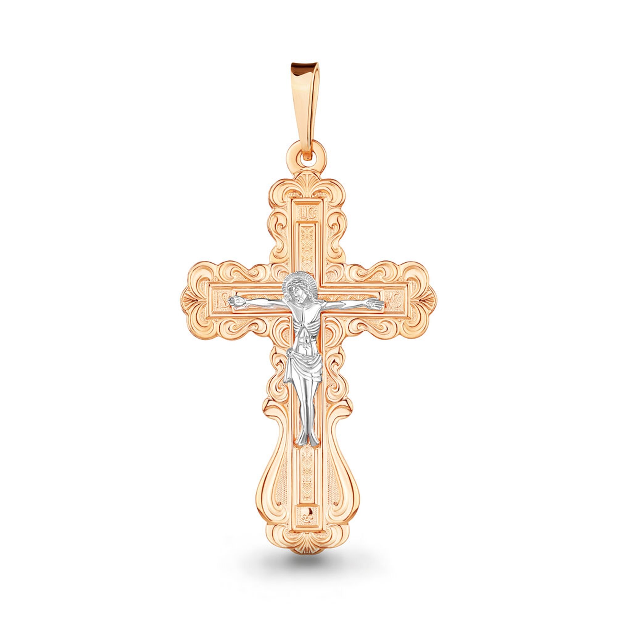 Крестик, красное золото, 585 проба