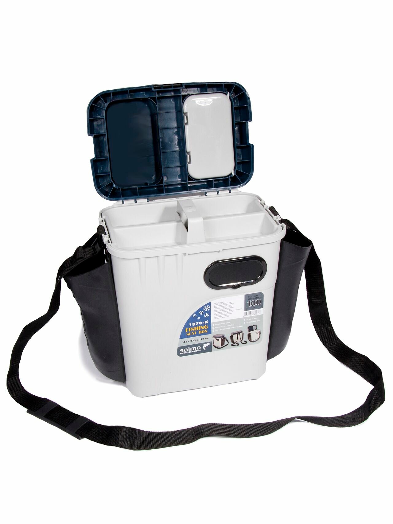 Ящик Рыболовный Зимний Пластиковый Salmo 2-Х Ярус. с Подклад. (2870) 33,5Х23,5Х39