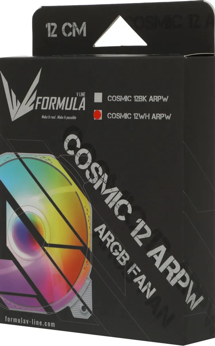 Вентилятор для корпуса Formula Cosmic 12WH ARPW ARGB 120х120x белый 4-pin 26.8дБ Ret