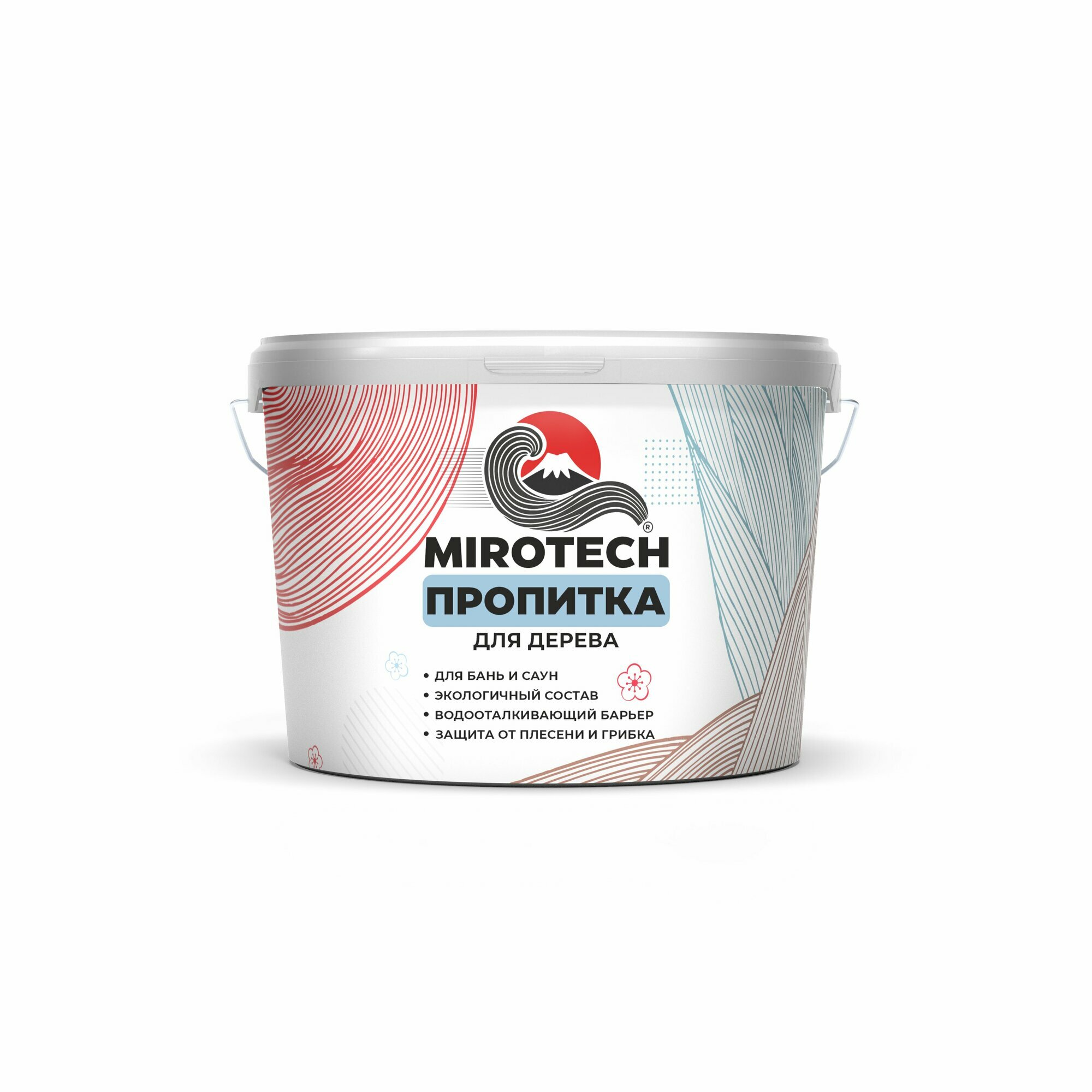 Пропитка для дерева MiroTech от плесени и грибка с антисептическим эффектом, пропитка для наружных и внутренних работ, акриловая водная быстросохнущая без запаха, полуматовая, белый, 9 л