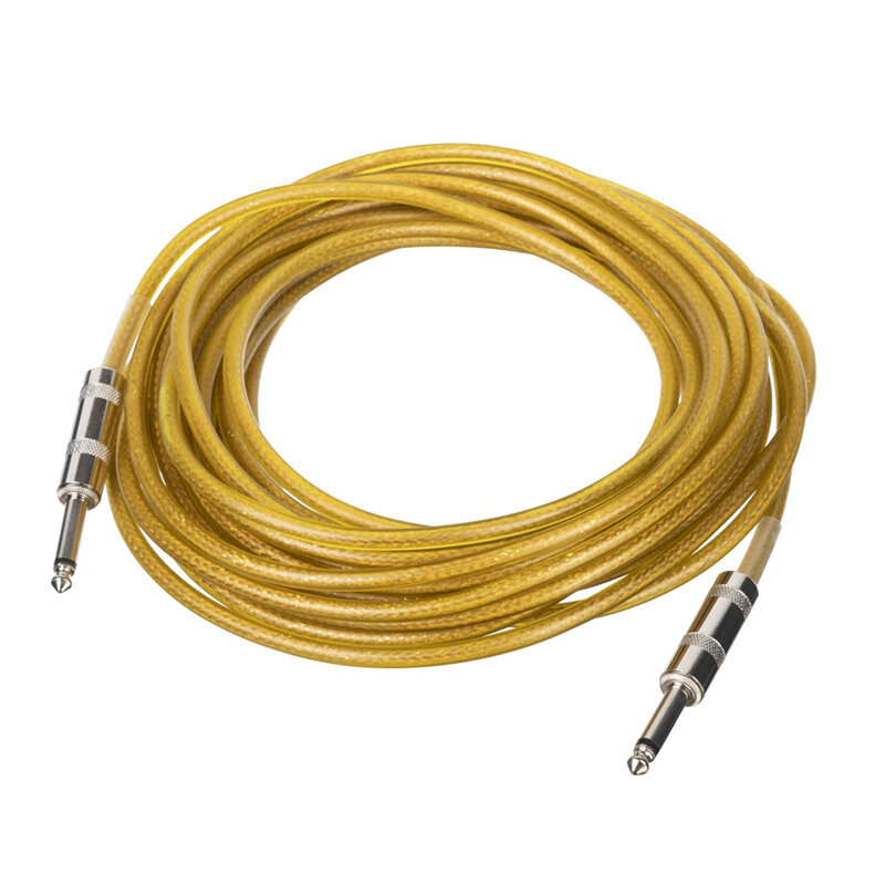 Акустический кабель инструментальный jack 6.3 mm 1/4" mono 6 м желтый XC06-YL Foix // шнур для электро гитары и музыкальных инструментов