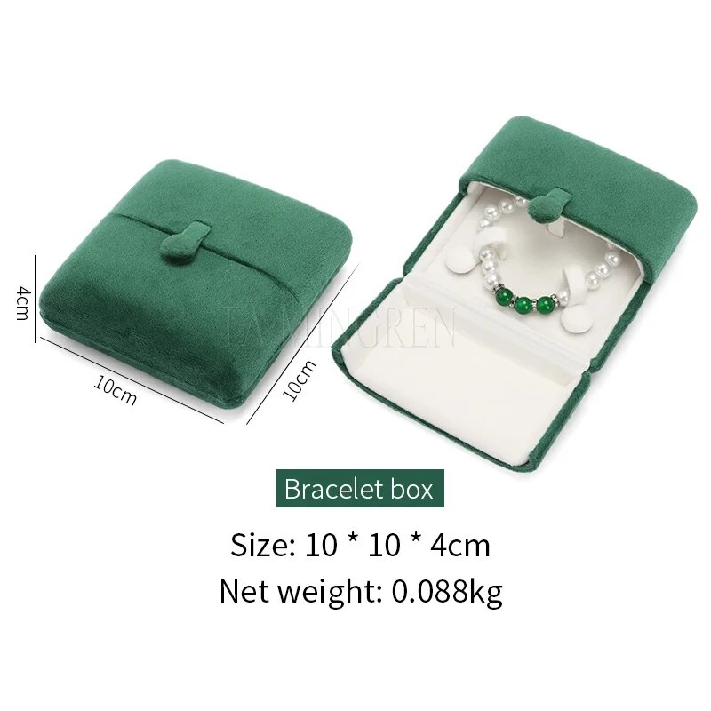 Бархатная шкатулка для украшений Изумрудный, blue, bracelet box