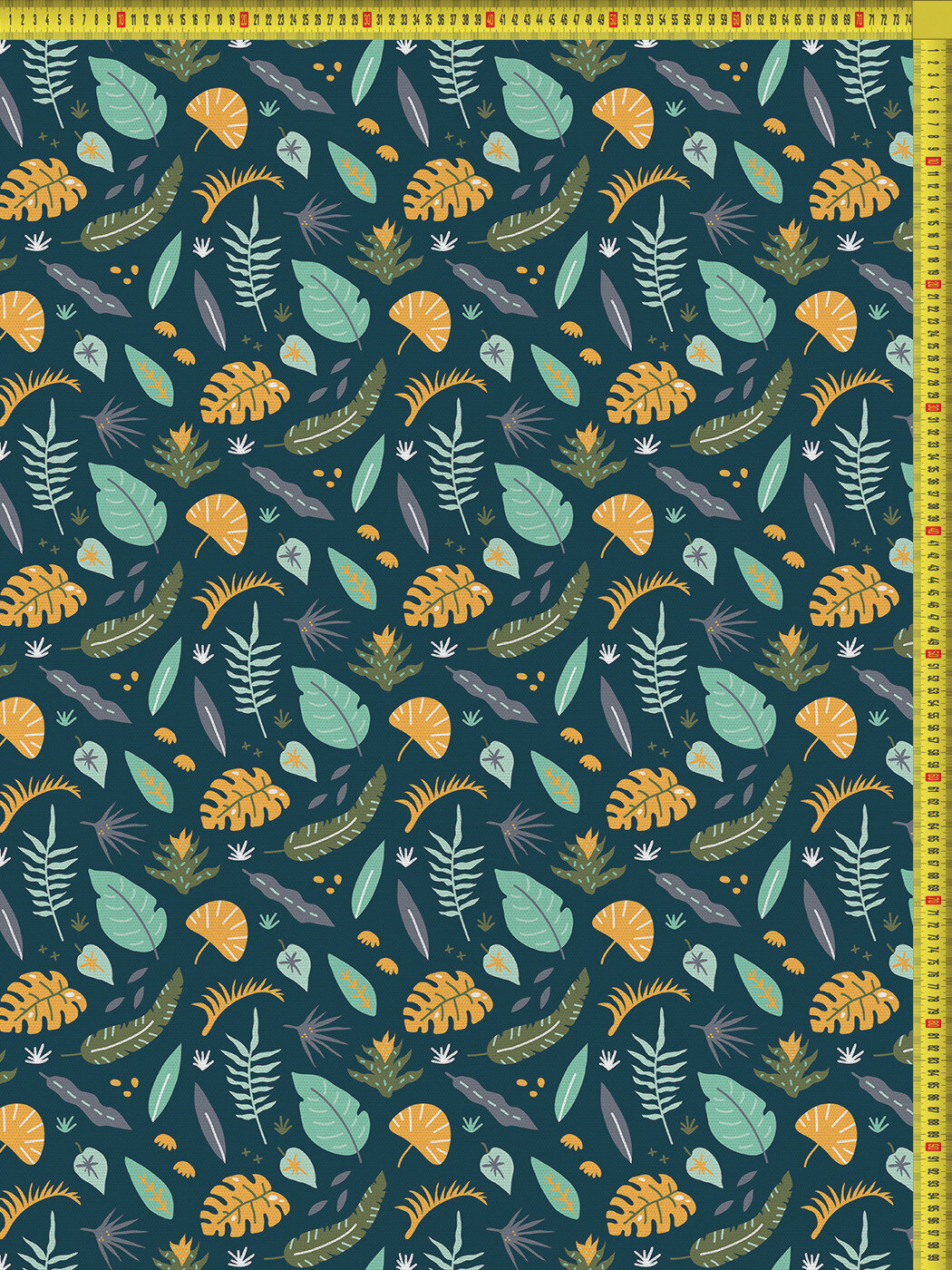 Отрезная ткань для мебели Ambesonne "Гербарий из листьев" метражом для рукоделия и шитья, оксфорд, 155 см