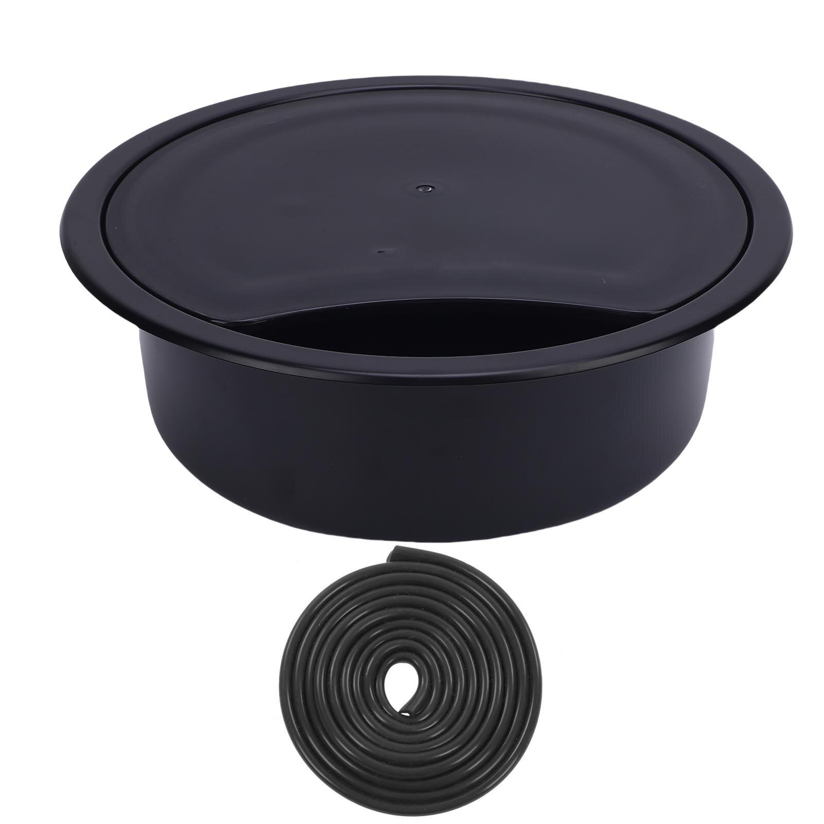 Раковина для бара из нержавеющей стали, круглая, 14,17 x 4,72 дюйма, кухонная раковина для мытья рук, с канализационным сливом 40 мм и крышкой, подходит для лодок, кемпинговых автомобилей, автодомов и грузовиков.