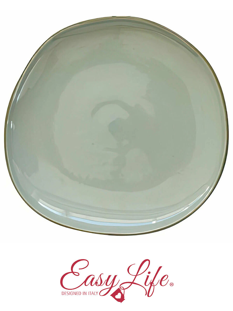 Тарелка обеденная Easy Life Organica Green, каменная керамика, зеленая