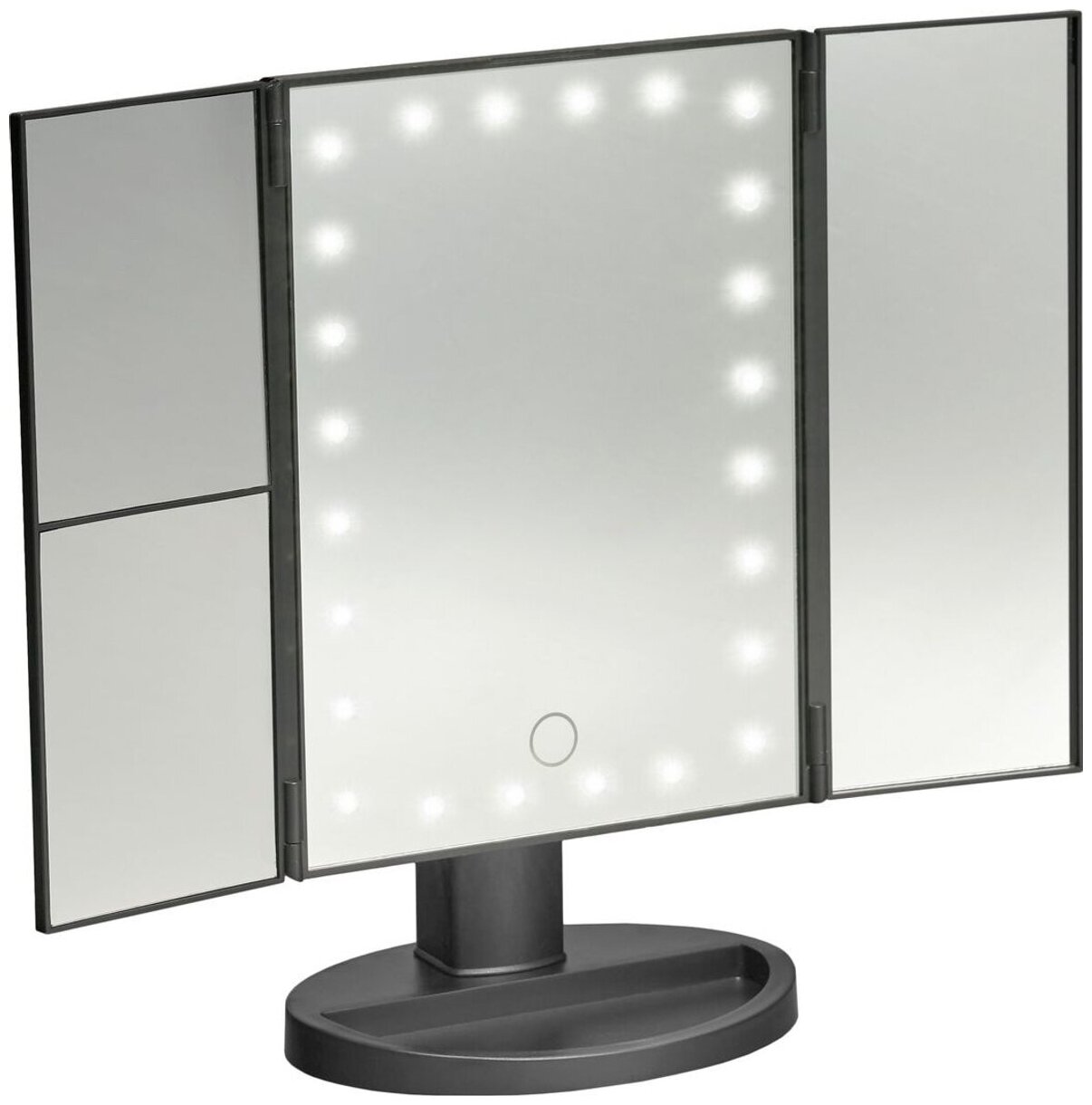 Настольное 3D зеркало с подсветкой и с увеличением для макияжа, раскладное, 24 LED лампы, Белое