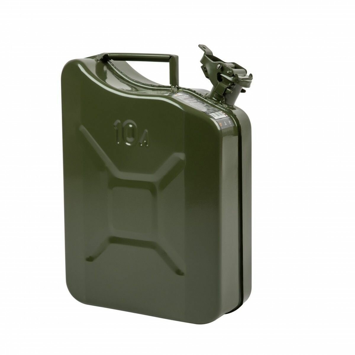 Канистра стальная 10 л тёмно-зелёного цвета (порошковое покрытие)
