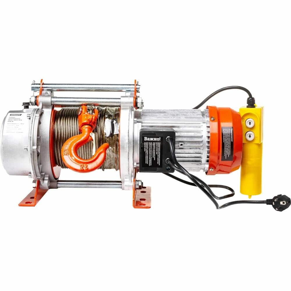 Лебедка электрическая Gigant 300/600 кг, 220 В, 60/30 м, Диаметр троса 6мм, GEW-08