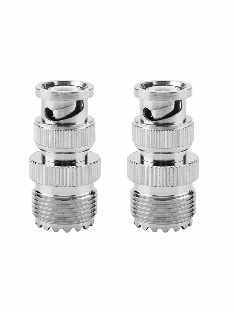 BNC к SO239 RF-коаксиальному адаптерному разъему кабеля, 2-упаковочный UHF PL-259 Адаптер коаксиального разъема с мужским и женским