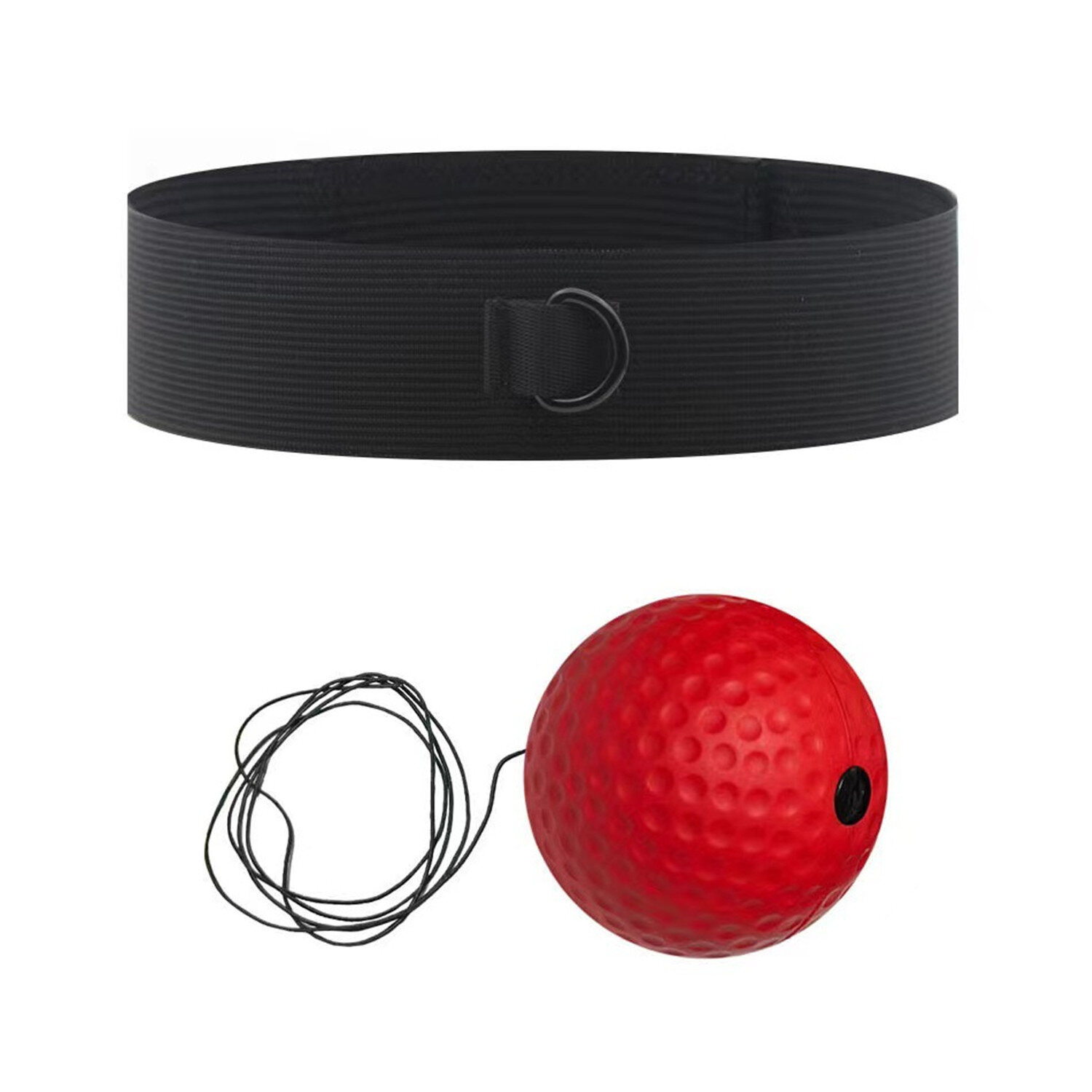Boxing training ball head mounted boxing reaction training ball adults and children universal training rebound ball sports speed reaction ball Stretch headband + red light ball rubber yellow black red 1 x Boxing training ball 1 x elasticated headband eye