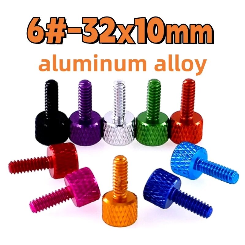 Алюминиевые декоративные винты 6#-32x10 мм QTY 5pcs, Shiny black