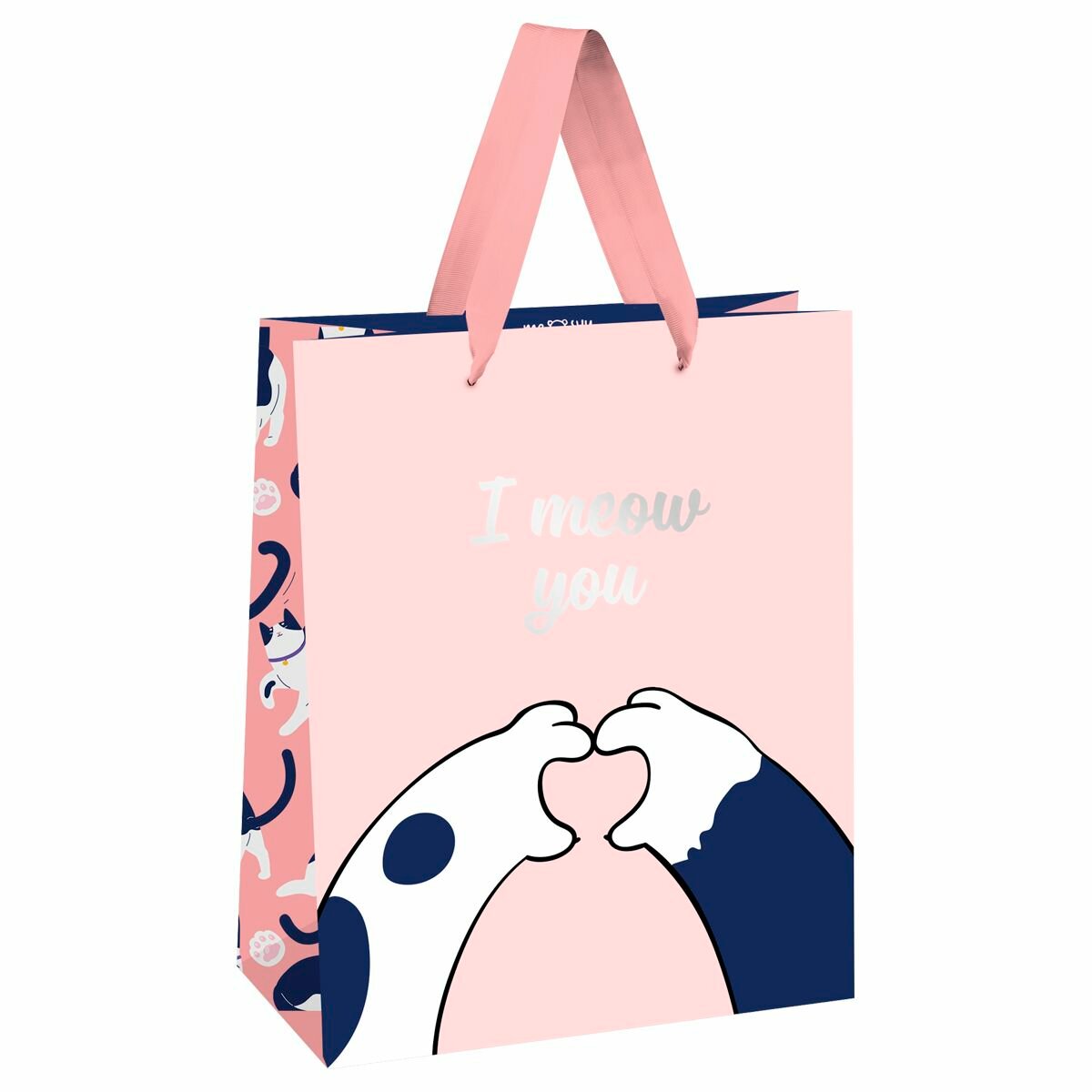 Пакет подарочный 26x32x12см MESHU "Paws", фольга, матовая ламинация (MS_66178)