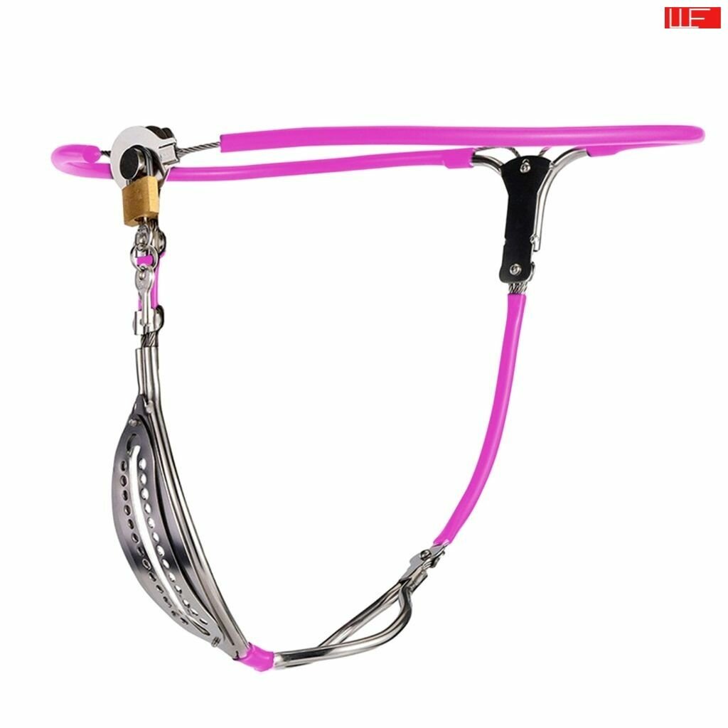 Эксклюзивный розовый пояс верности с невидимым замком Pure Chastity для защиты от снятия-новинка