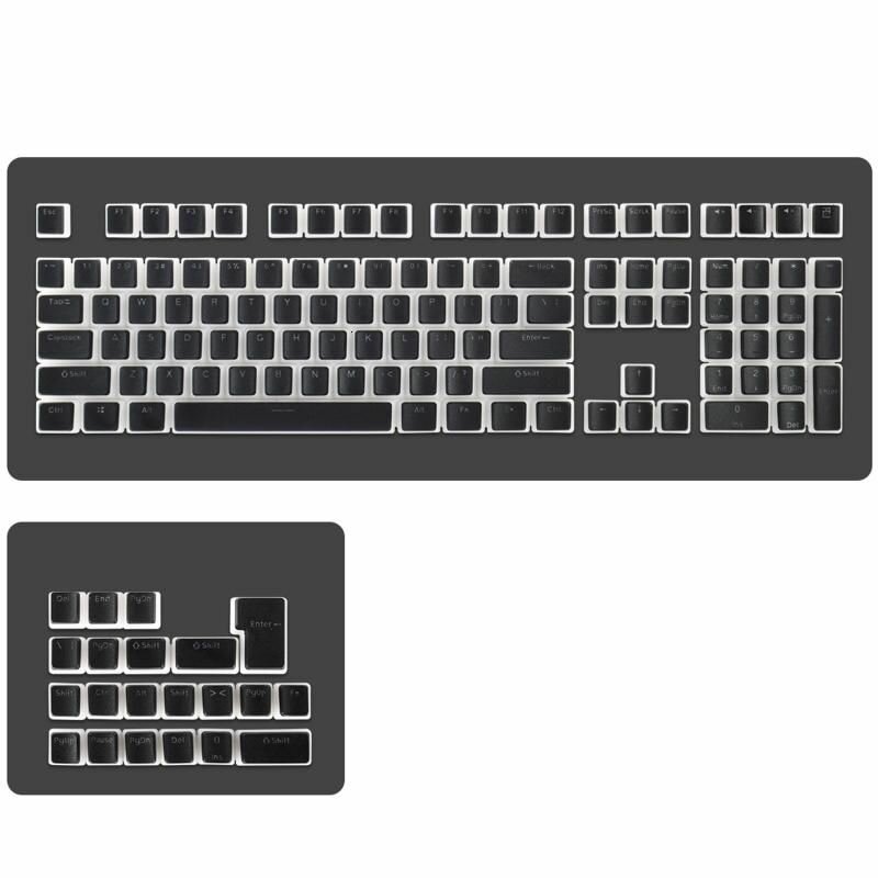 108-клавишные RGB двухцветные прозрачные кейкапы, Черный