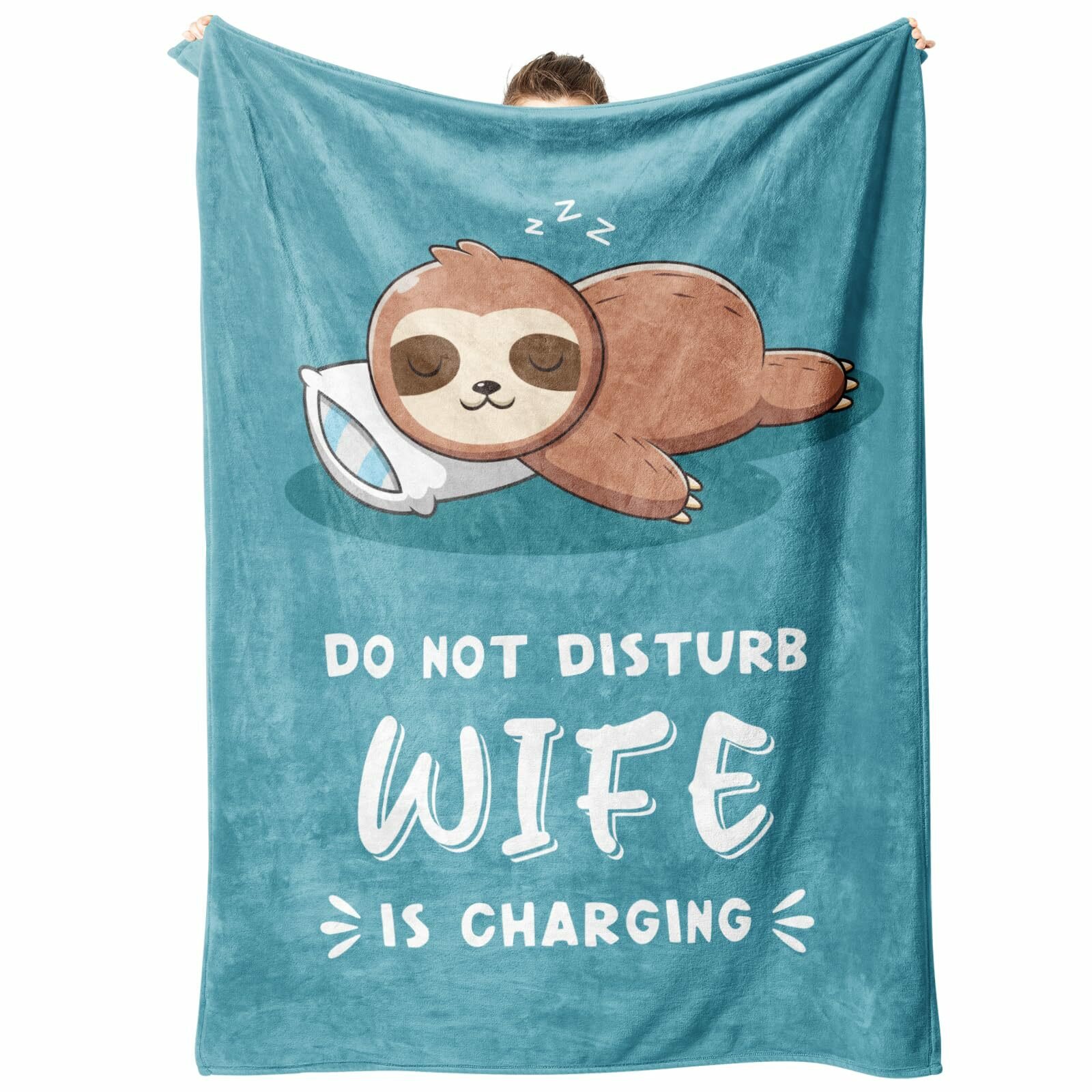 Подарок для мамы на День матери, одеяло "Mom is Charging Sloth" 60" x 50", подарок на день рождения мамы, презент для мамы от дочери сына, плед для матери