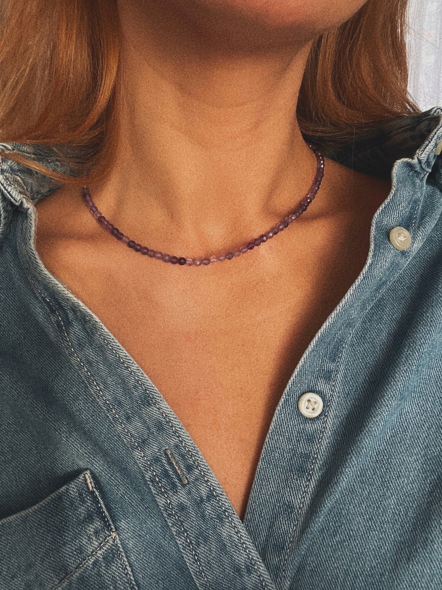 Чокер, аметист