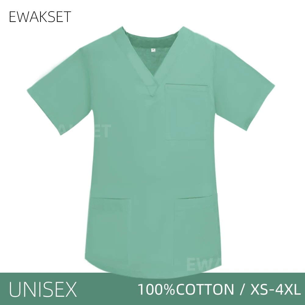 EWAKSET Однотонный хирургический топ из хлопка М, top