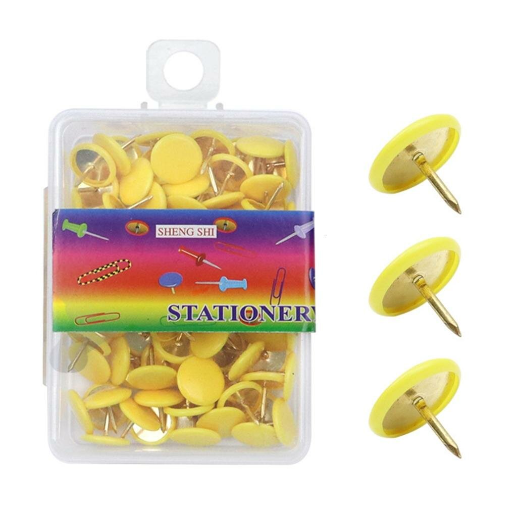 100 Шт накладки для большого пальца, булавки для рисования, булавки для плакатов, кнопки для плакатов на пробковой доске