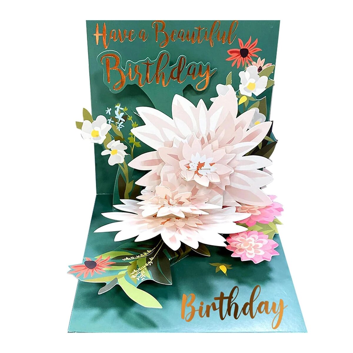 Поздравительная открытка "Бронзовый лотос", 3D дизайн, 13x13 см, 1 шт