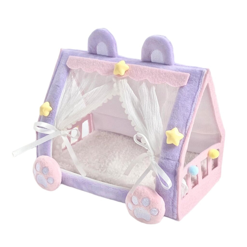 Кукольная палатка-кровать милая хлопчатобумажная кукла детская кроватка креативная игрушка-розовый фиолетовый