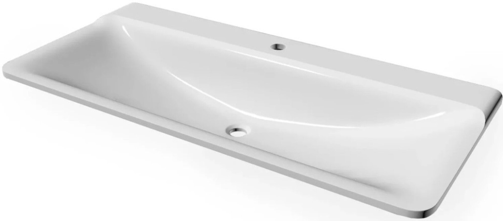 Раковина мебельная Raval Solo 100, белая, керамическая, врезная, с отверстием под смеситель