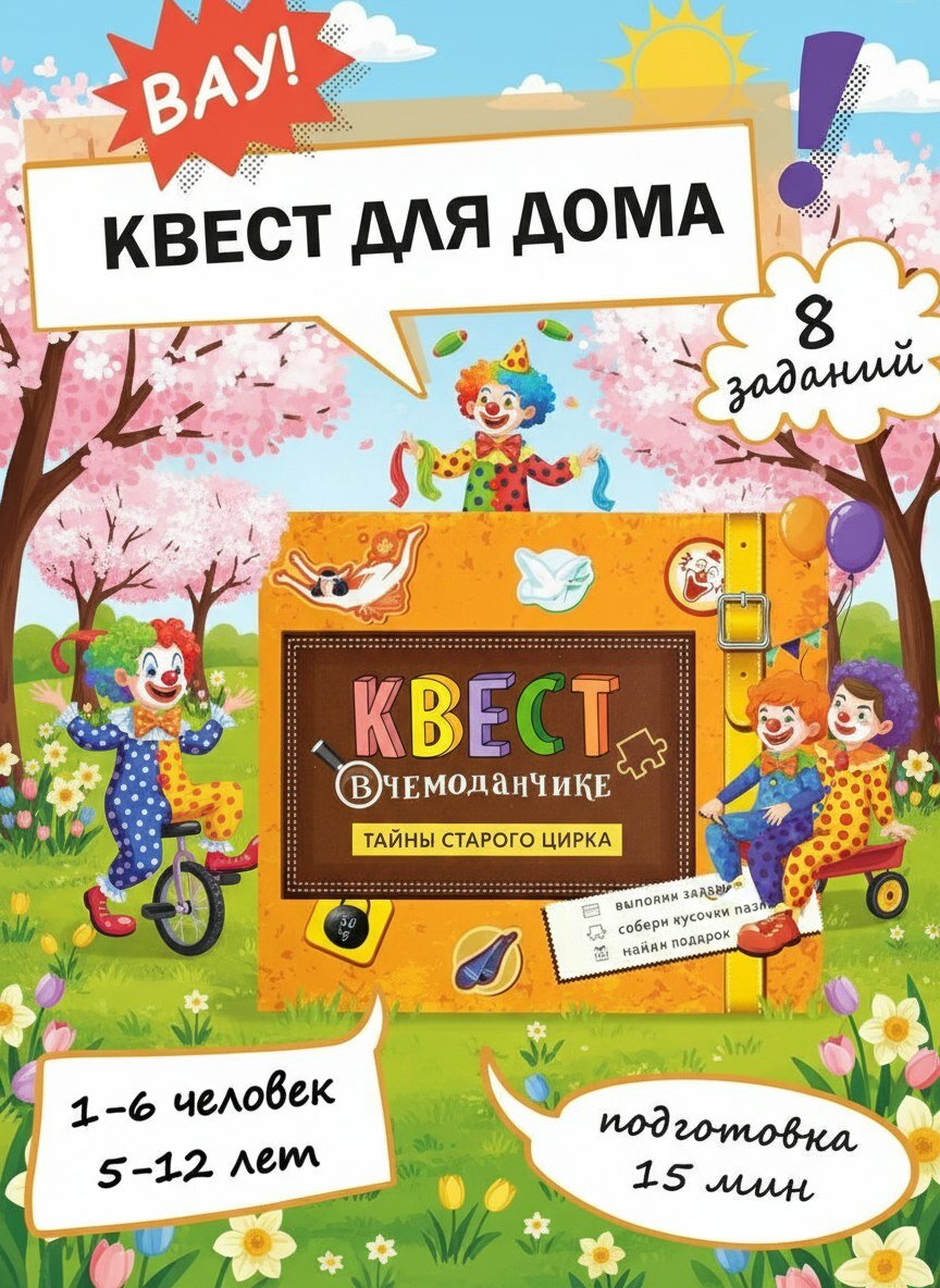 Квест по поиску подарка HappyLine "Тайны старого цирка", для детей от 5 лет