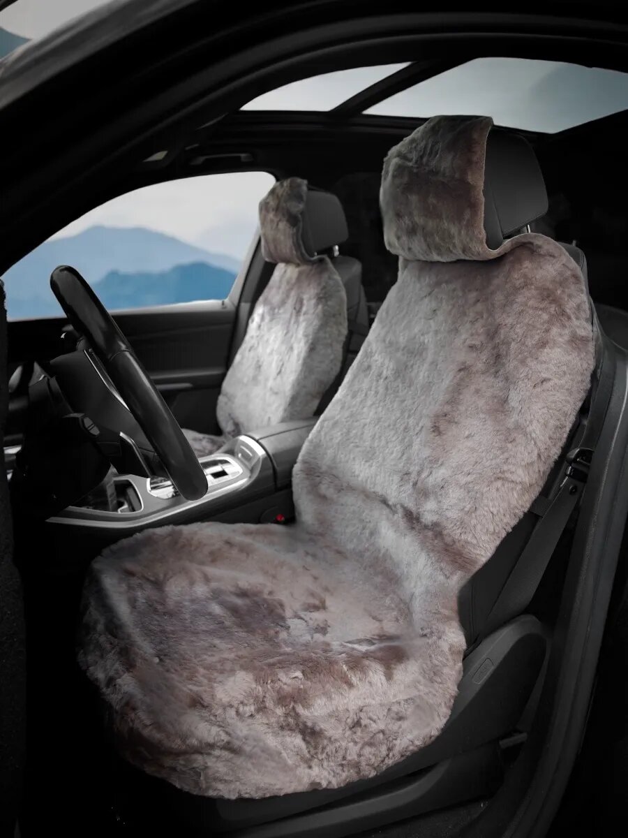 Меховые накидки на сиденье в автомобиль, авточехол из овчины