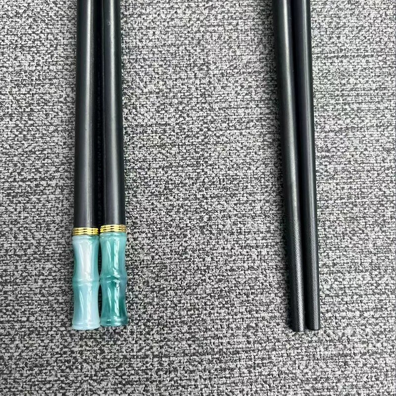 Имитация нефрита, инкрустированная золотом, с вставками из бирюзы и воскового сплава, палочки для еды для использования