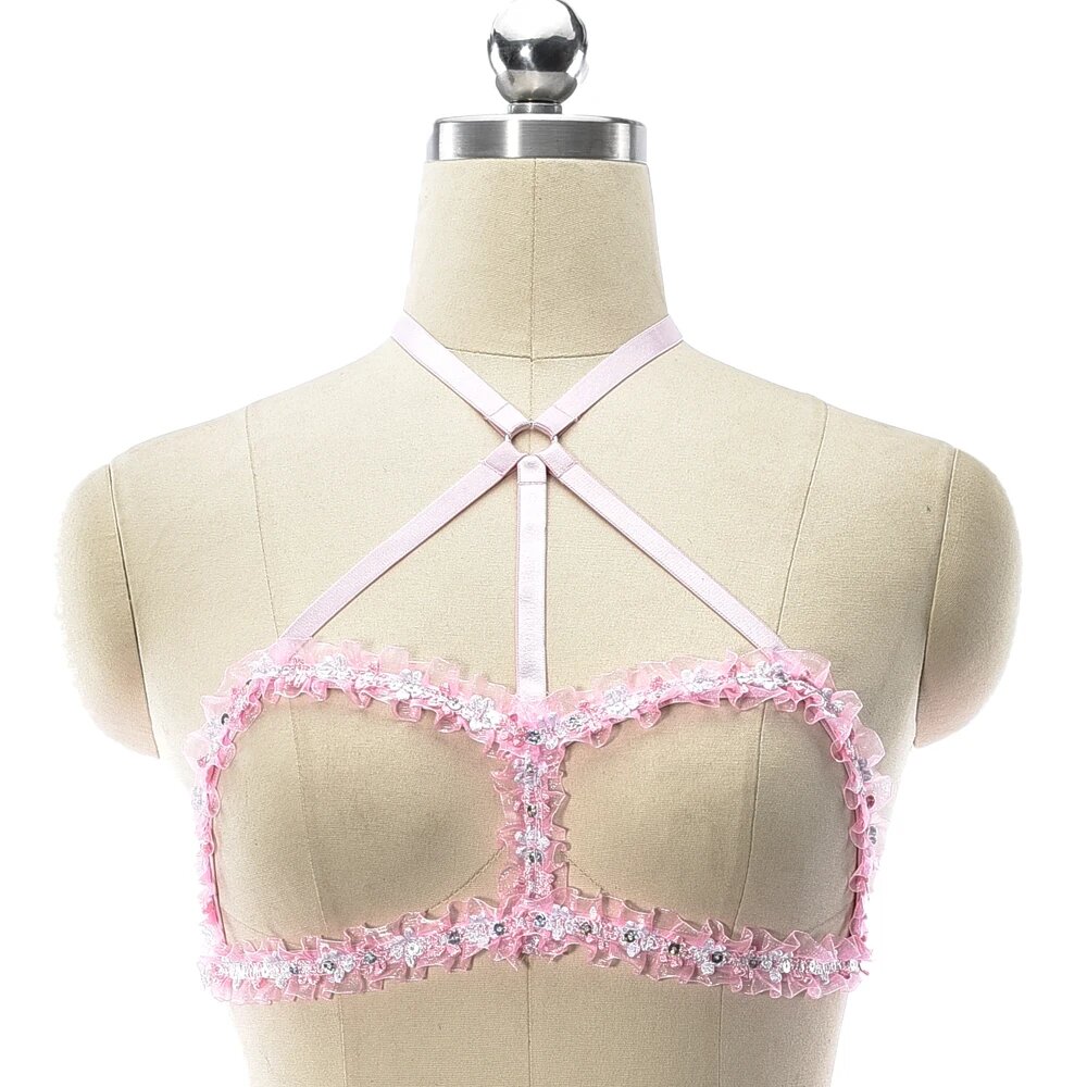 Женское бондажное белье JLX.HARNESS черное Розовый, N-O0802