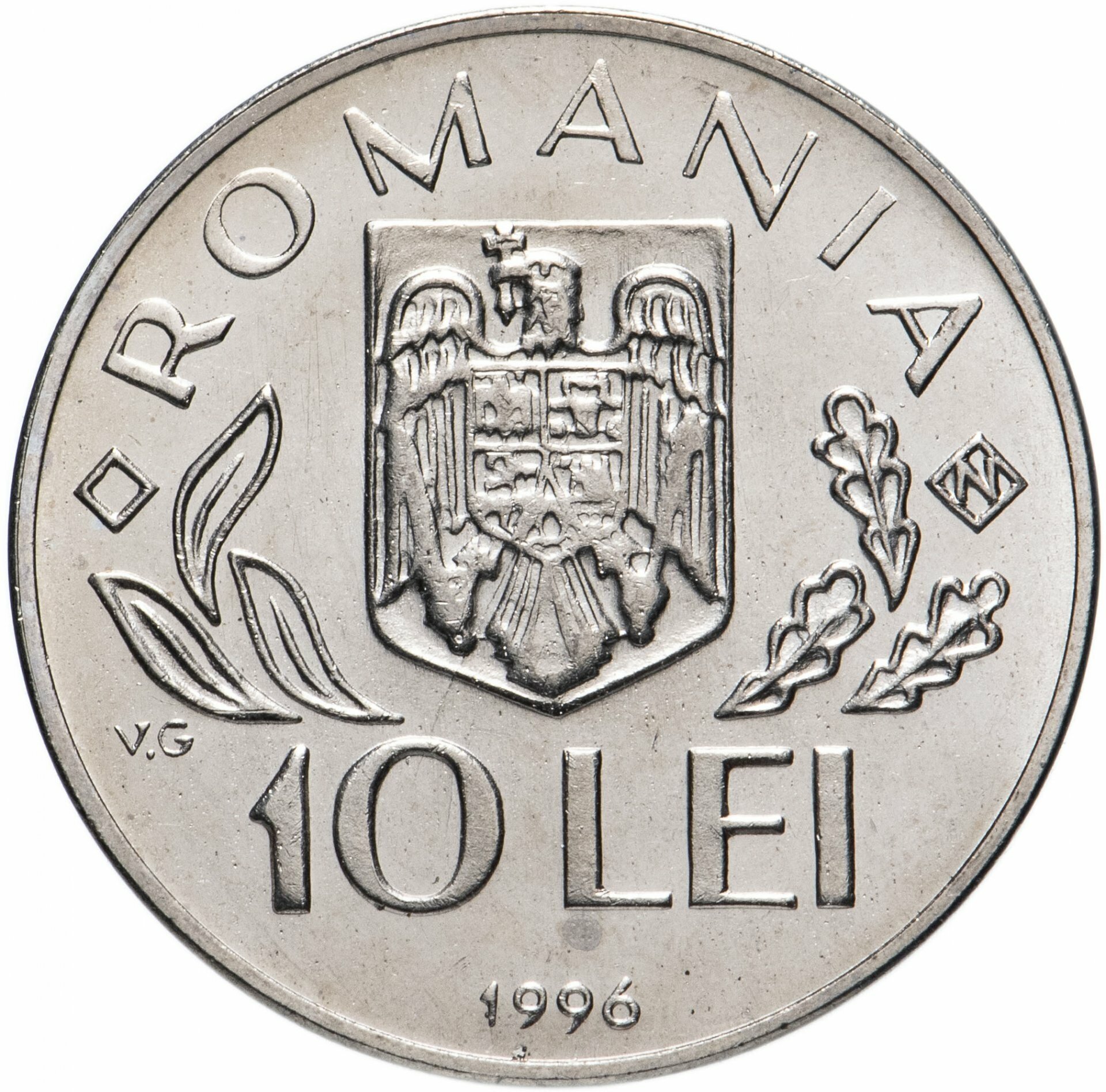 Румыния 10 леев lei 1996 "Международный продовольственный саммит в Риме", Сталь, в сохранности UNC