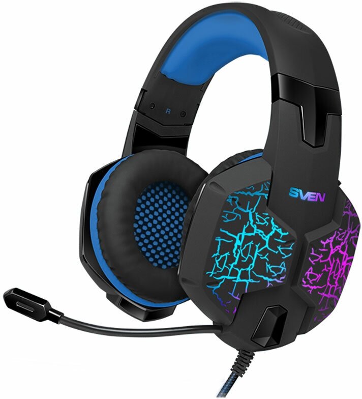 Гарнитура игровая проводная Sven AP-U980MV черный/синий 2.2м