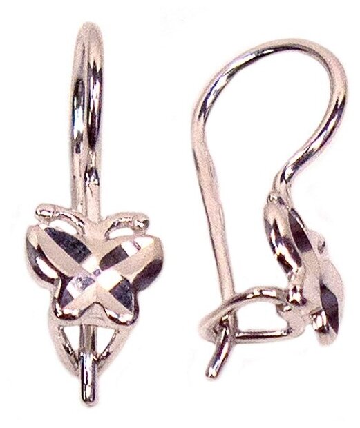 Серьги, серебро, 925 проба, родирование
