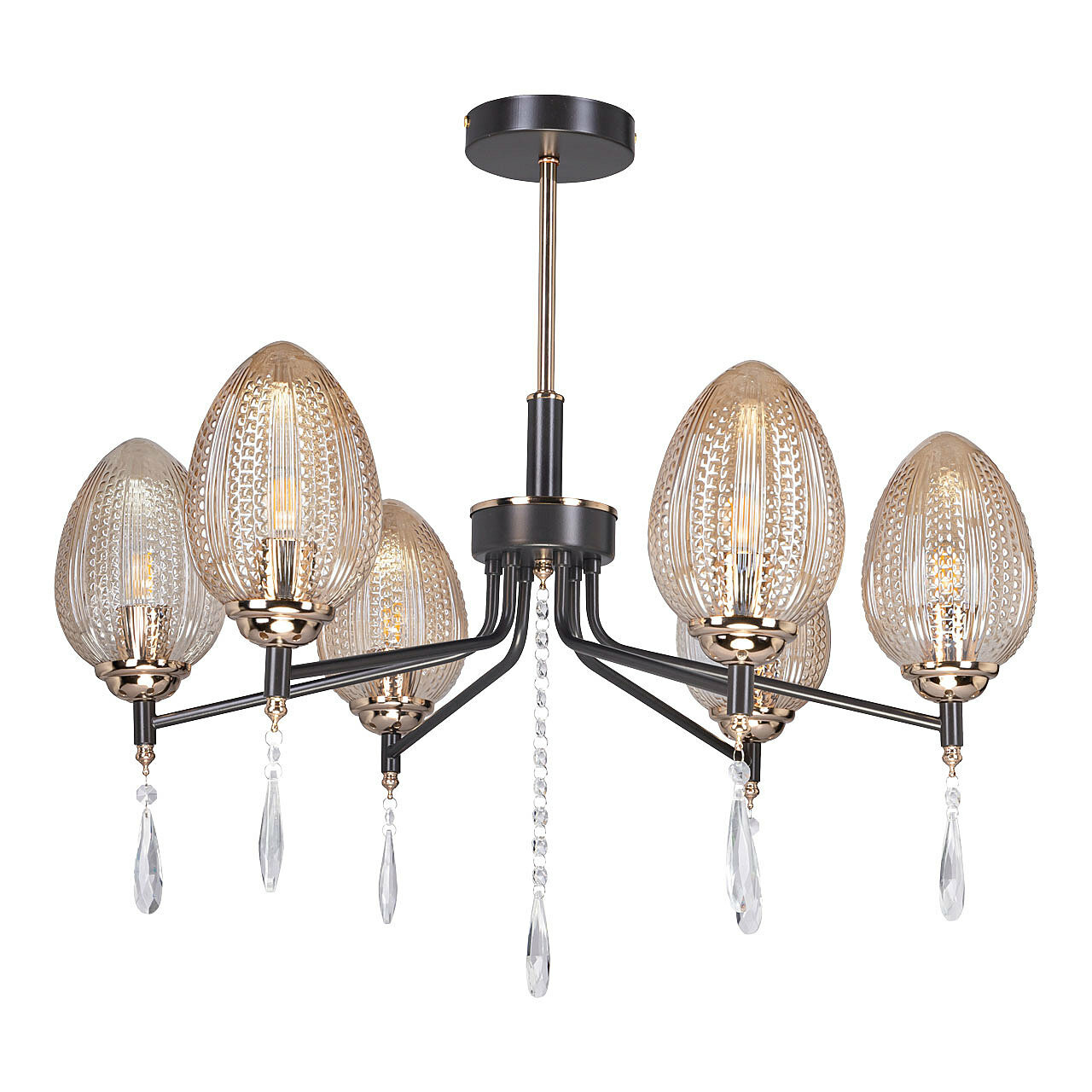 Потолочная люстра De Markt Клэр 463012206, E27, 240Вт, кол-во ламп:6шт, Черный