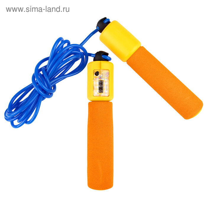 Скакалка спортивная ONLYTOP, 2.55 м, регулируемая, со счётчиком, цвет микс