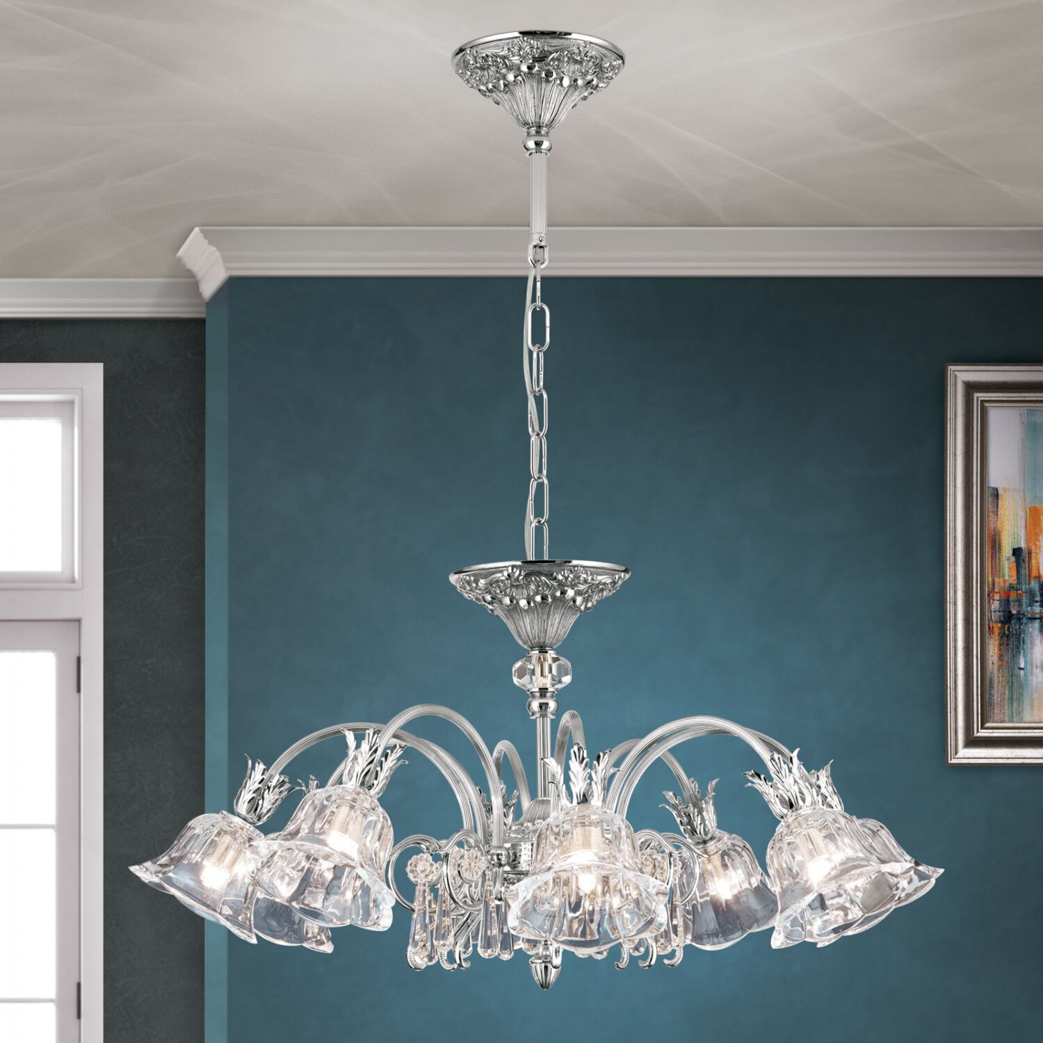 Подвесная/Потолочная люстра Orion La Boheme LU 2392/8 Altsilber/479 Schliff